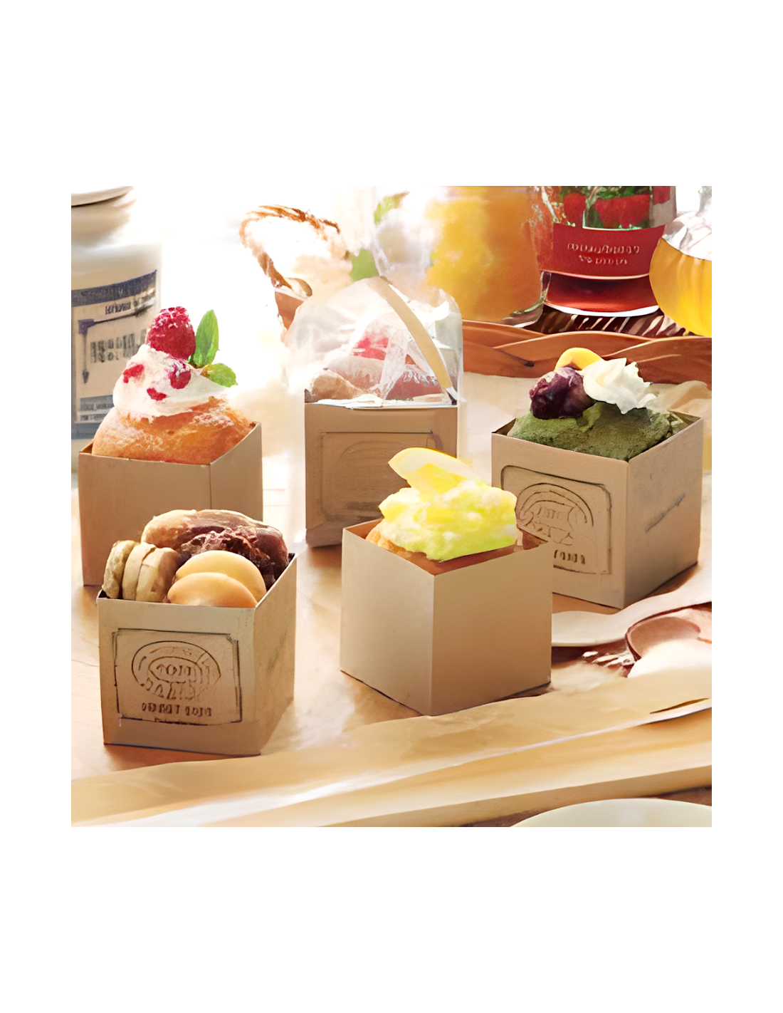 Comprar mini molde cuadrado kraft horneable