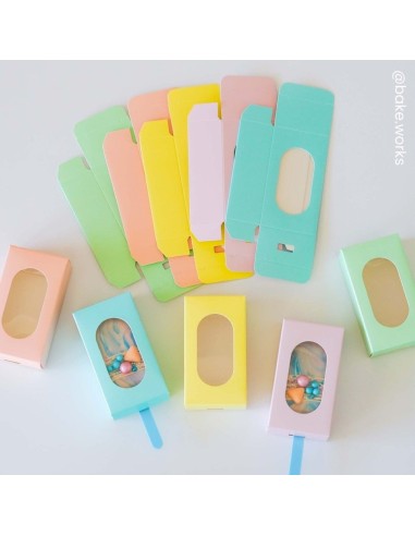 Caja para paletas o helados azul pastel
