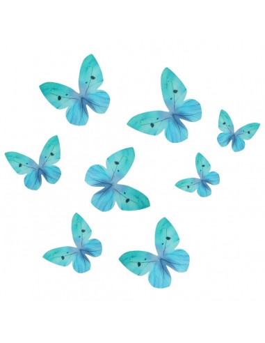 Mariposas Azul Turquesa Ombré de Oblea Wilton