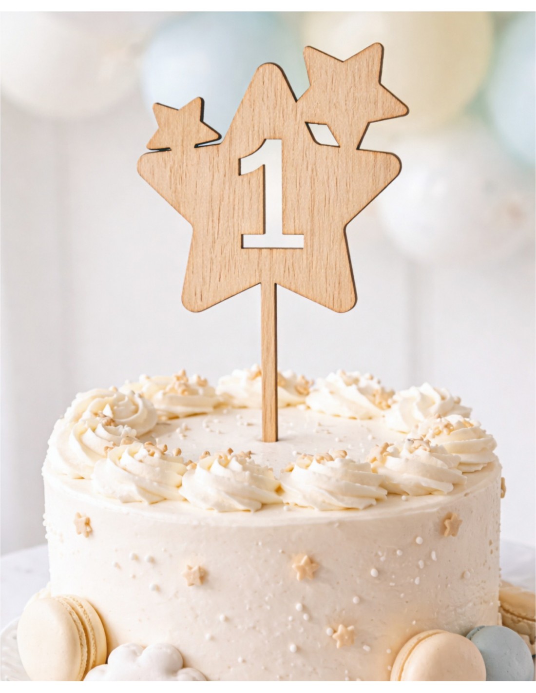Comprar topper madera estrella nº1 baby shower | Dulcemisú